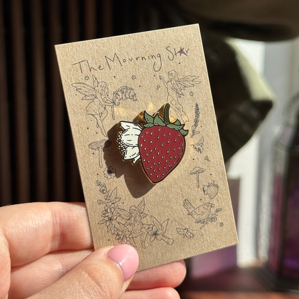 Blooming Strawberry Enamel Pin – The Mourning Star