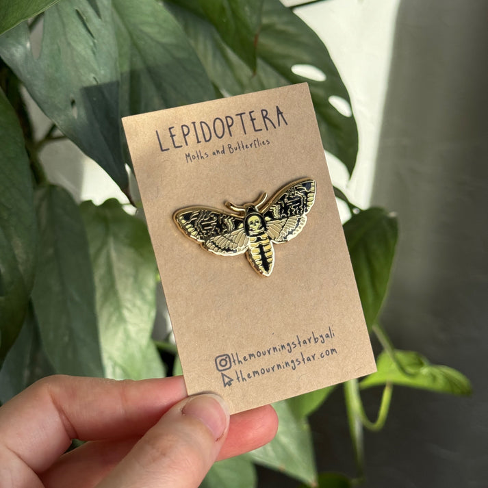 Deaths Head Hawkmoth Enamel Pin – The Mourning Star